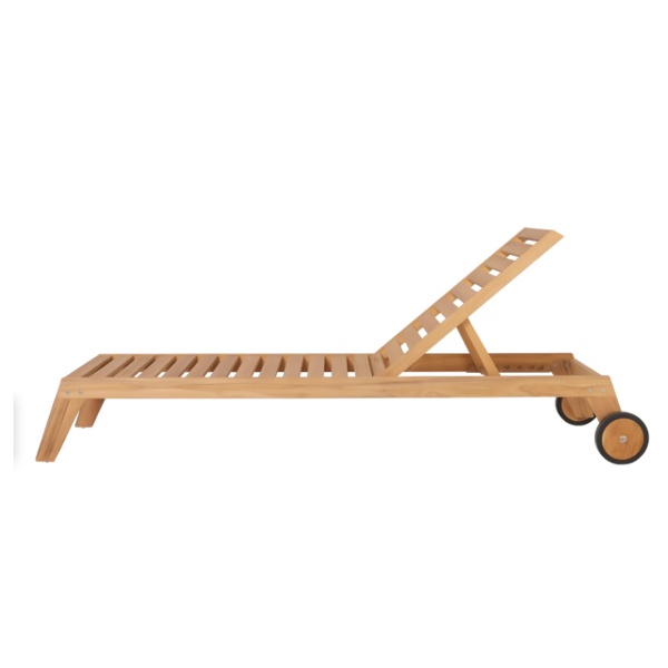 Thin Sun Lounger Made by Teak Wood Natural Color - Aqma Furniture