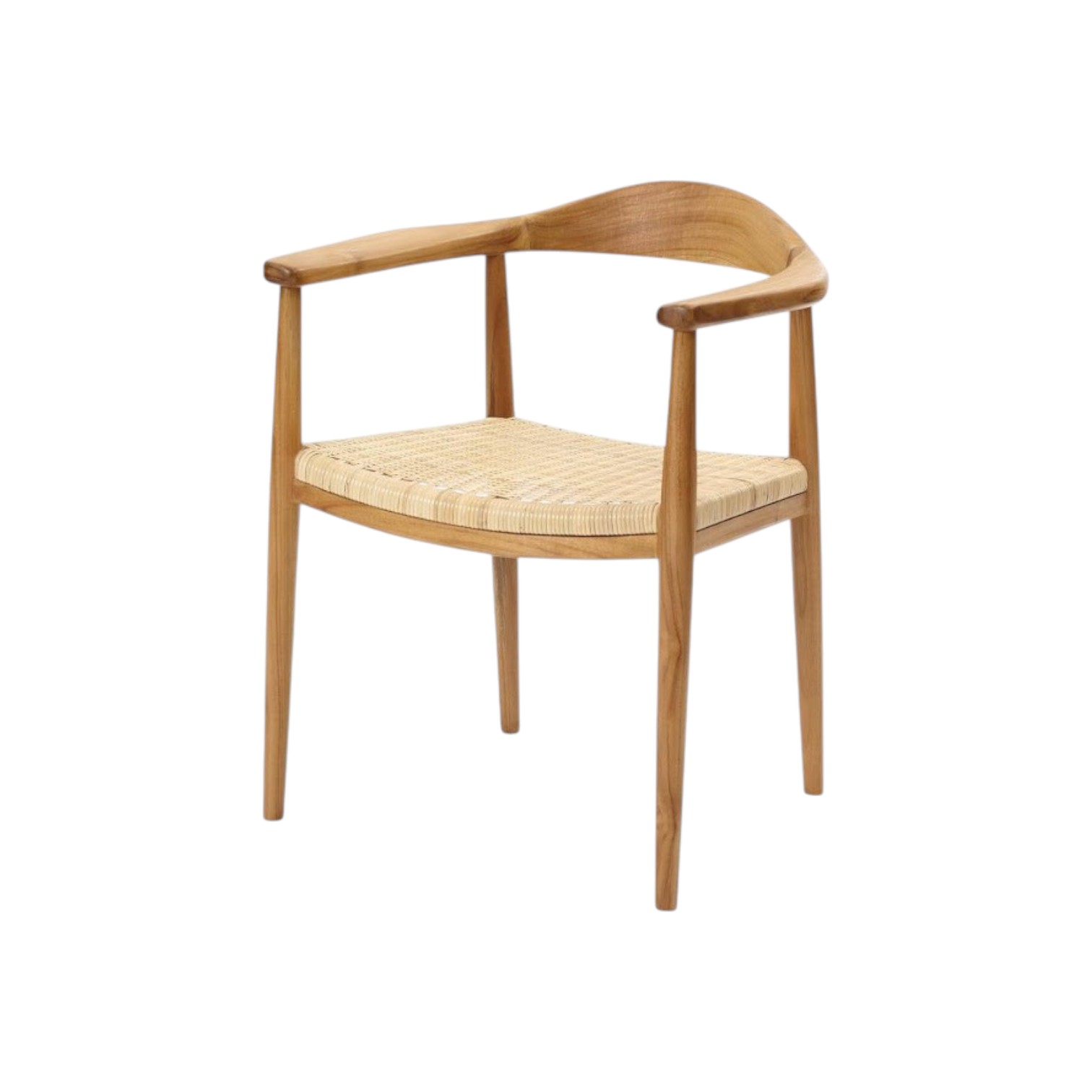 Solid Teak Wood Scandinavian Dining Chair Natural Color with Woven ...